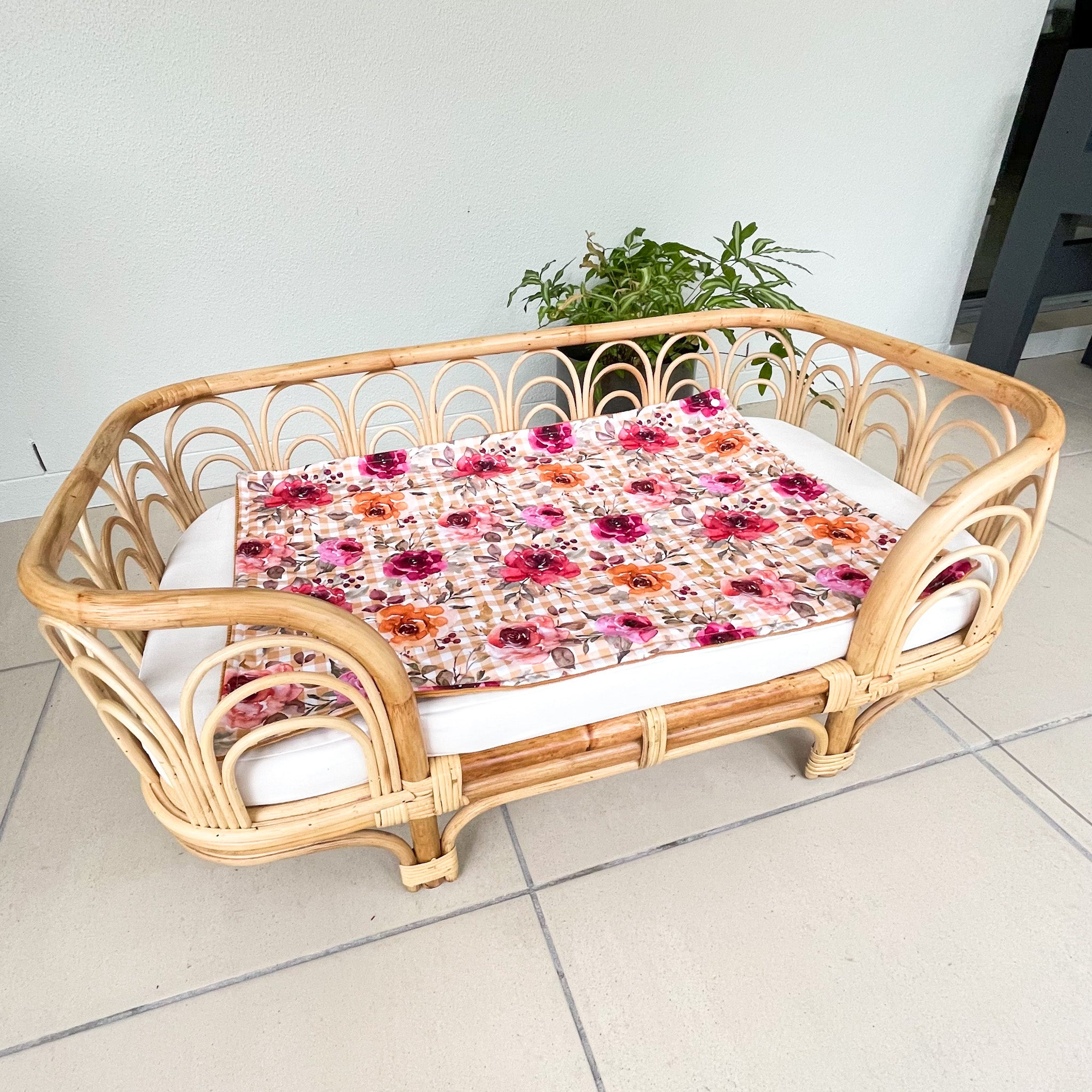 Mustard Gingham & Floral Cafe Mat – Koko Kapoochie