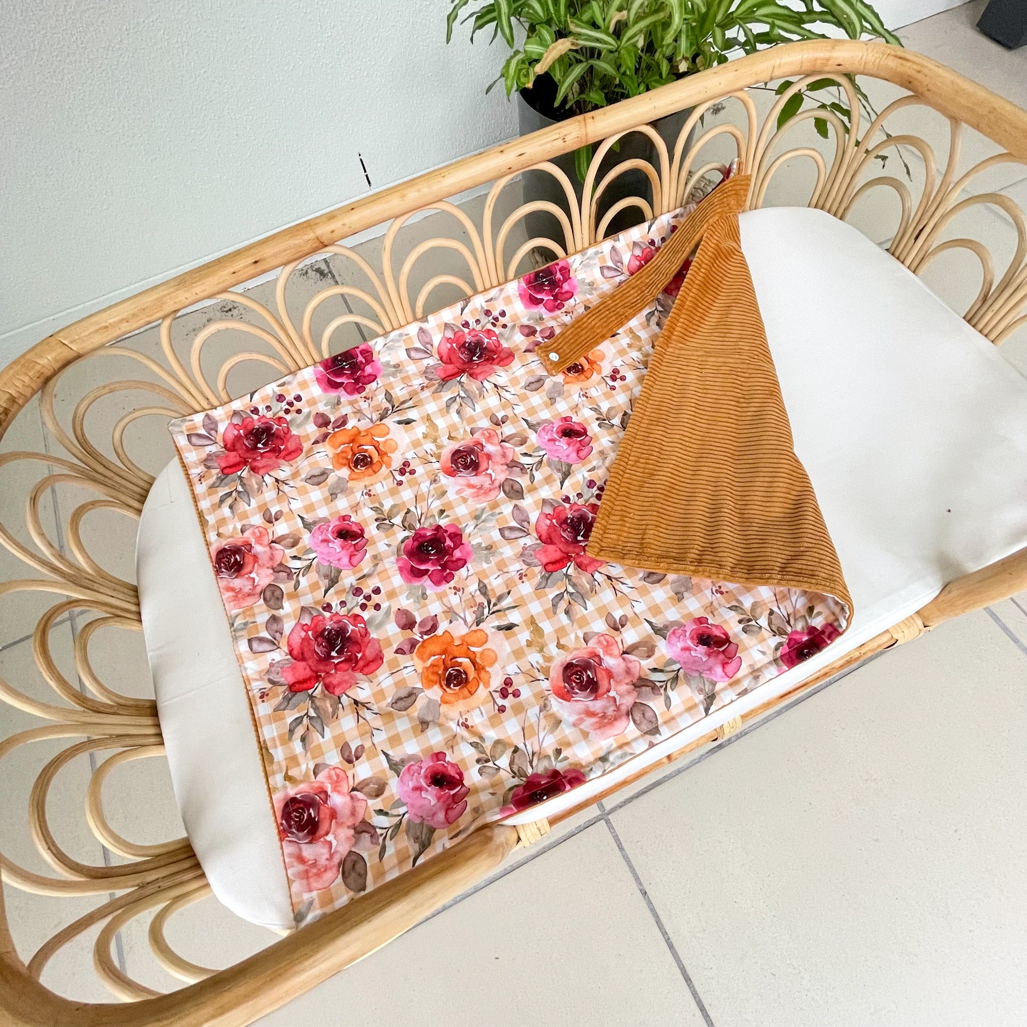 Mustard Gingham & Floral Cafe Mat – Koko Kapoochie